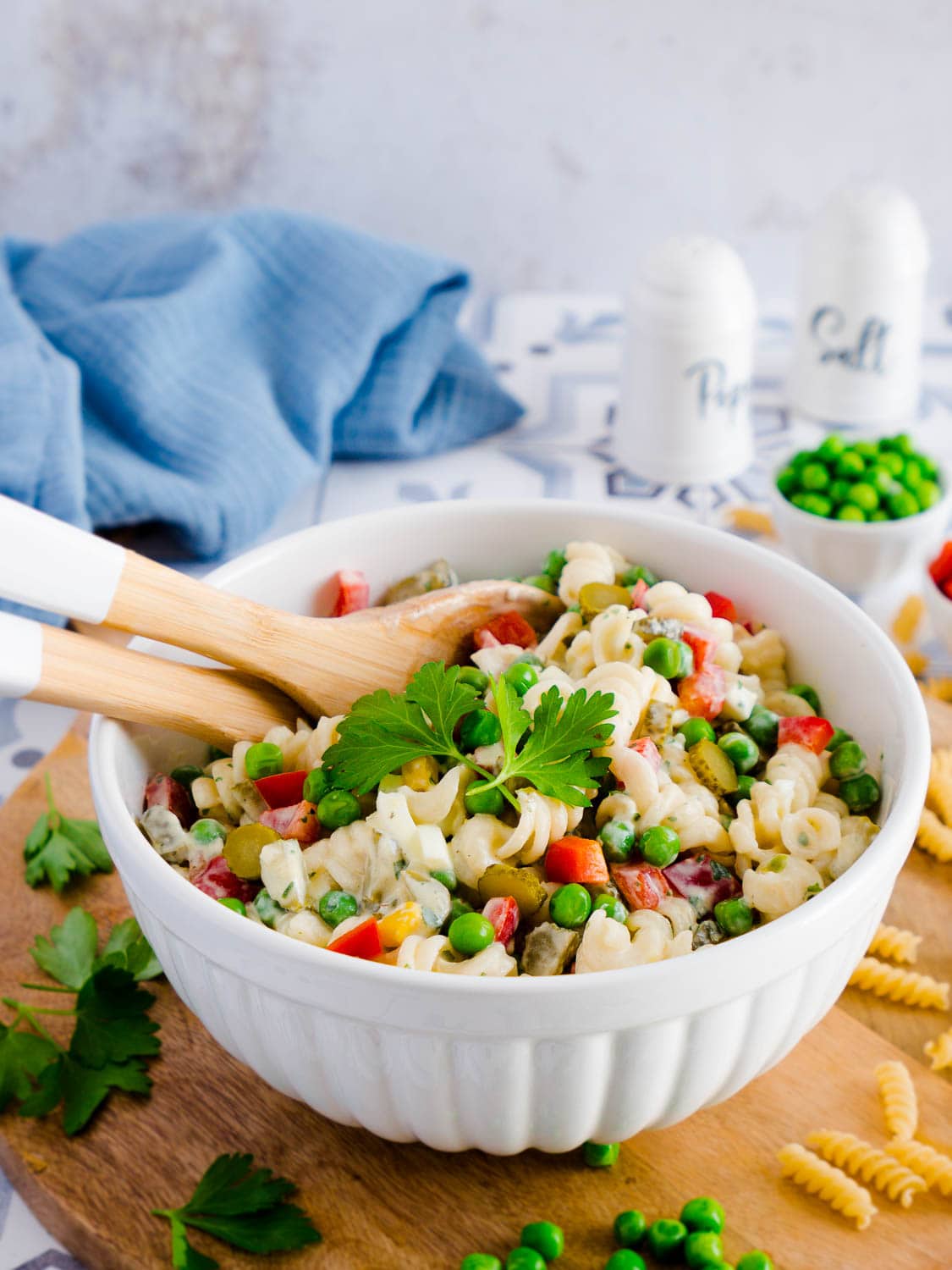 Veganer Nudelsalat - klassisch wie von Oma, aber leichter - Dinkelliebe